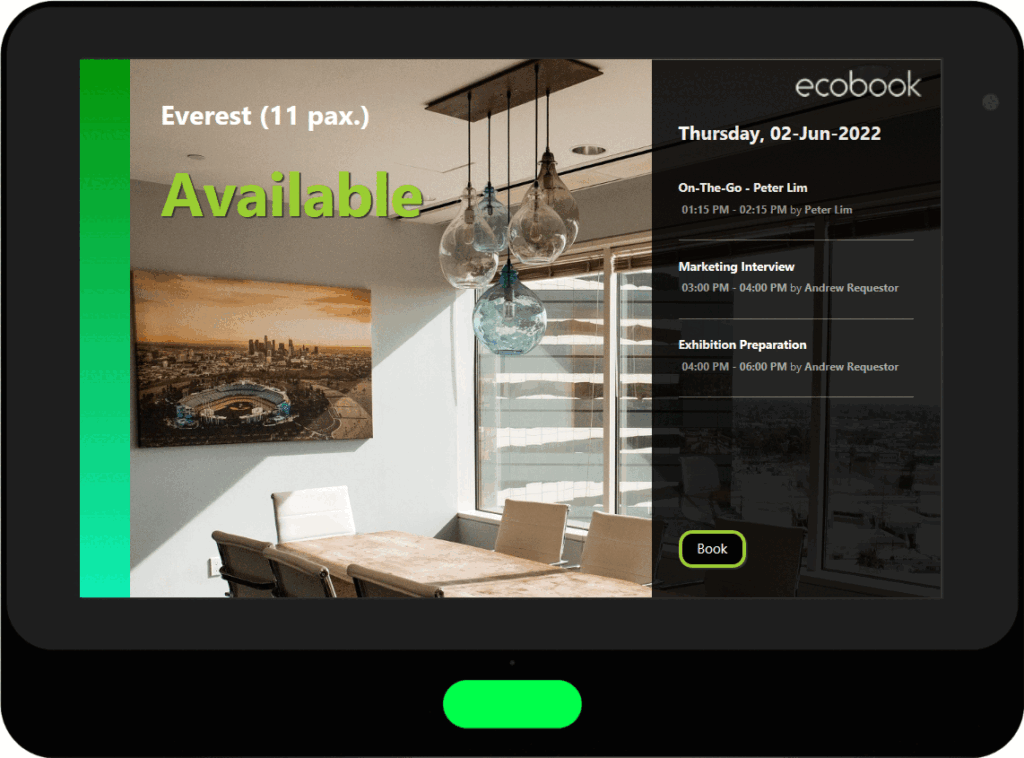 Digital Meeting Room & Desk Display Panels | ecobook